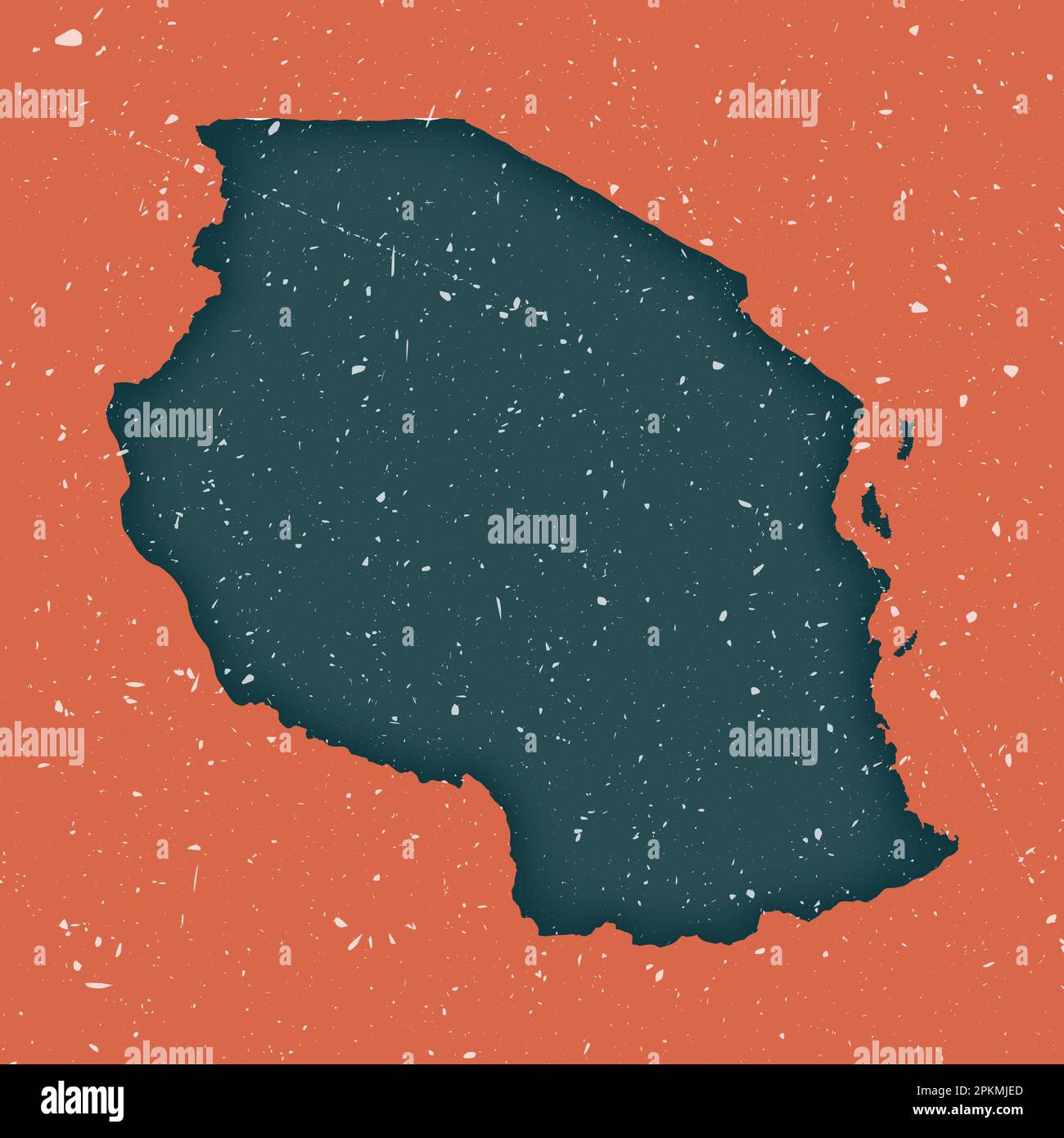 Tanzania vintage map. Grunge map of the country with distressed texture ...