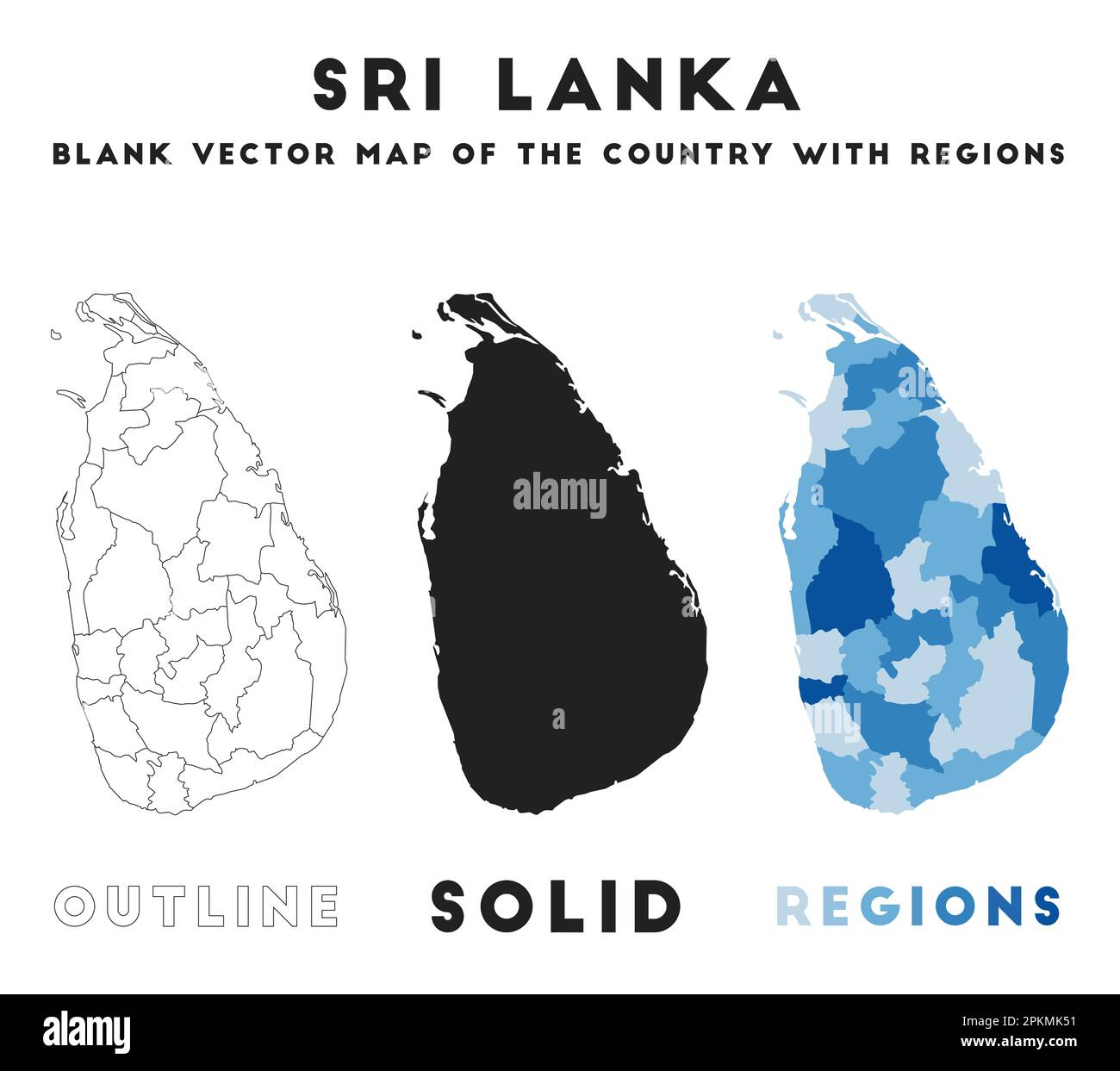 Sri Lanka map. Borders of Sri Lanka for your infographic. Vector ...