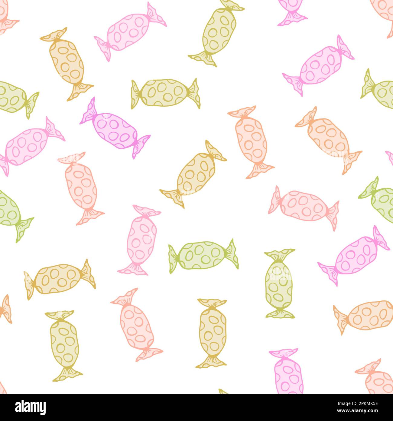 Cartoon doodle seamless sugar candy pattern for wrapping paper and ...