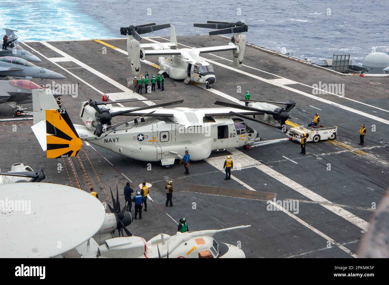 230406-N-TY704-1039 PACIFIC OCEAN (April 6, 2023) Sailors prepare two ...