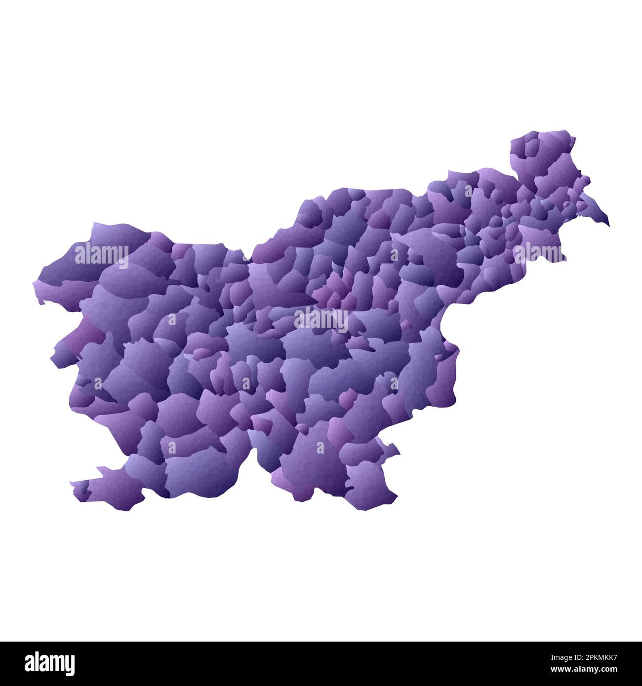 Slovenia map. Geometric style country outline. Incredible violet vector ...