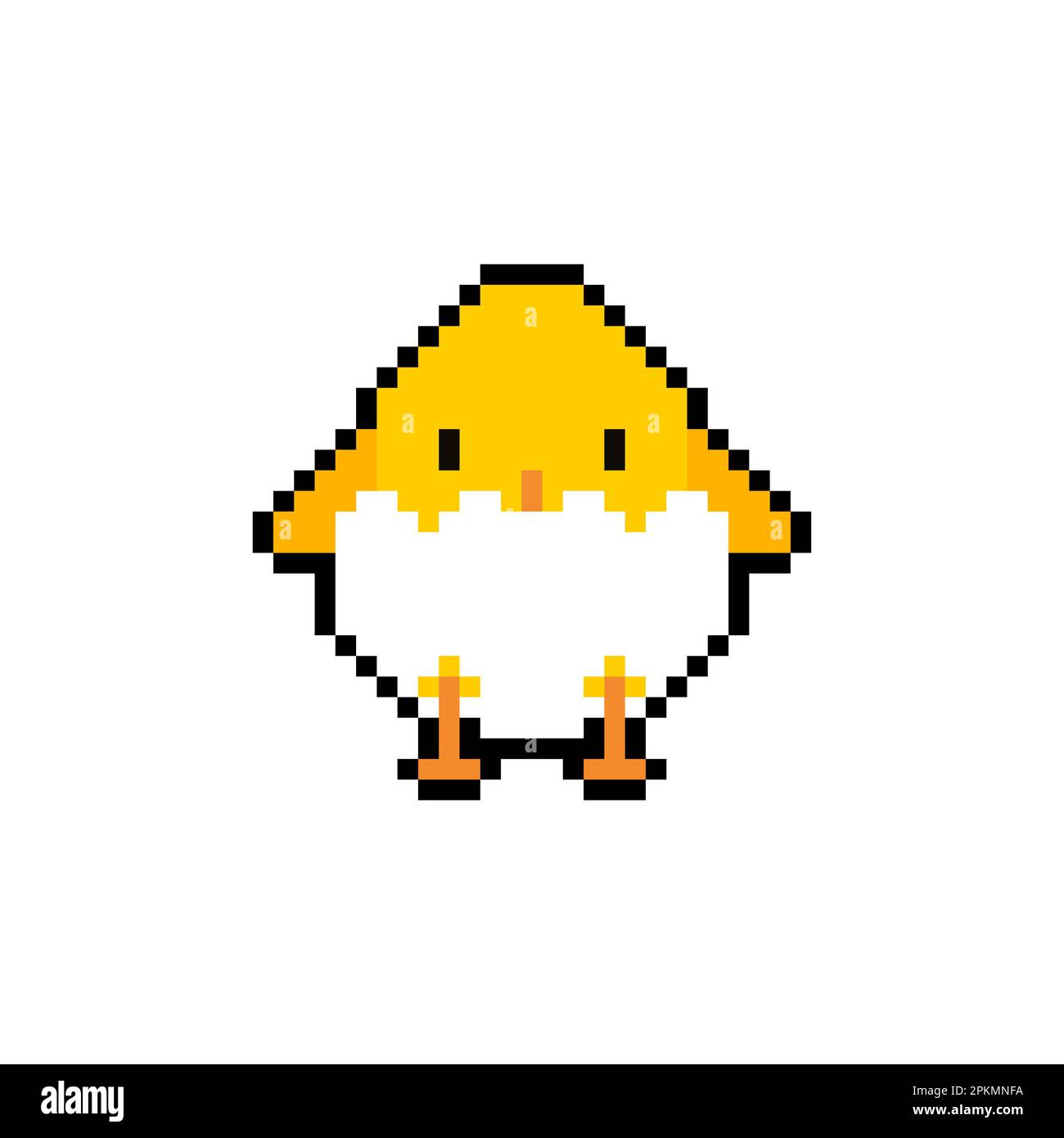 Chicken pixel art isolated. 8 bit Little chicken pixelated Vector ...