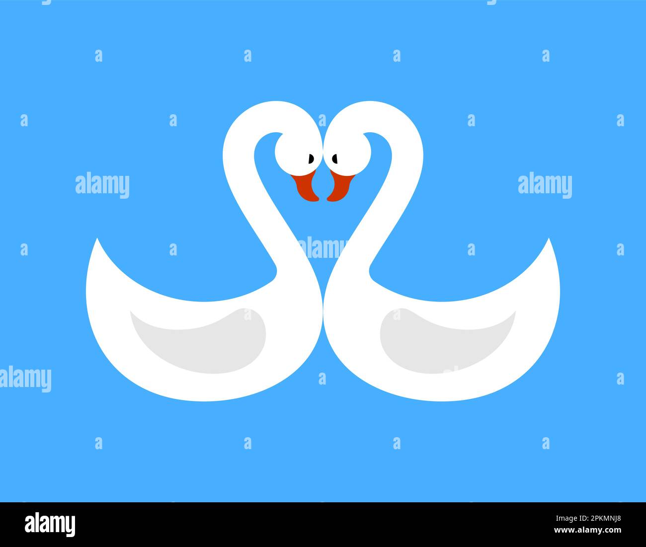 Two swans symbol of love. Vector illustration Stock Vector Image & Art ...