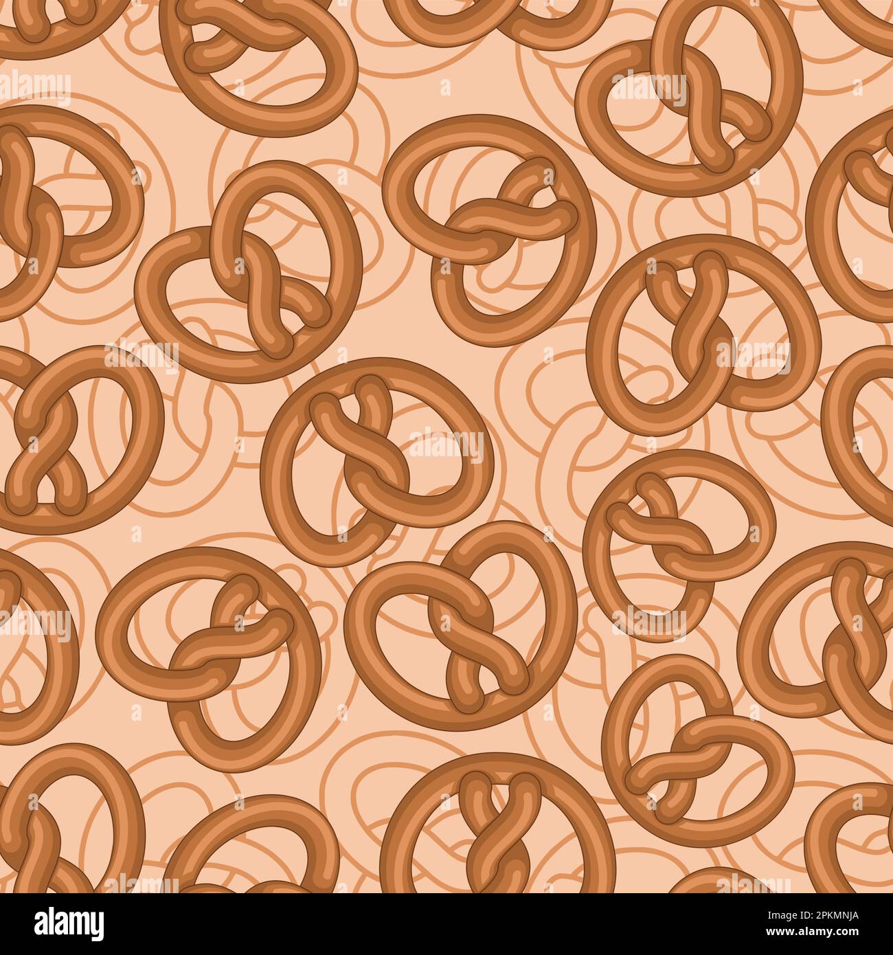Bretzel pattern seamless. german bakery food background. Vector texture ...