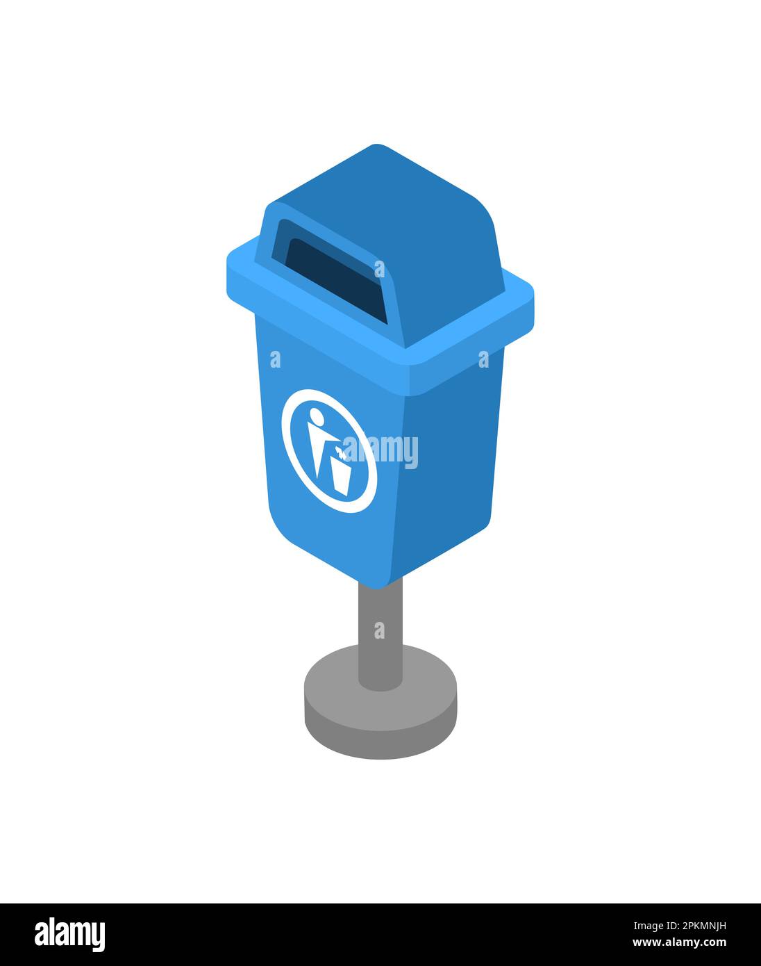 Blue trash container isolated. Vector illustration Stock Vector Image ...