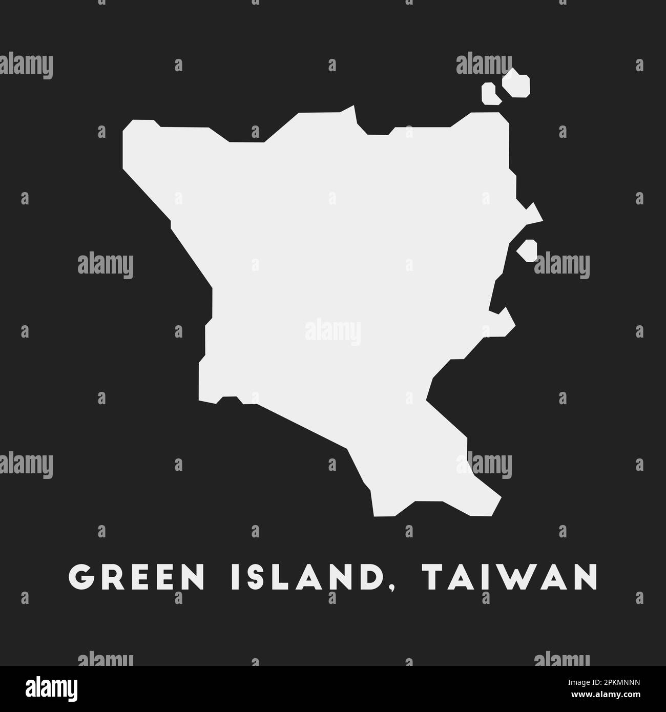 Green Island, Taiwan icon. Map on dark background. Stylish Green Island ...