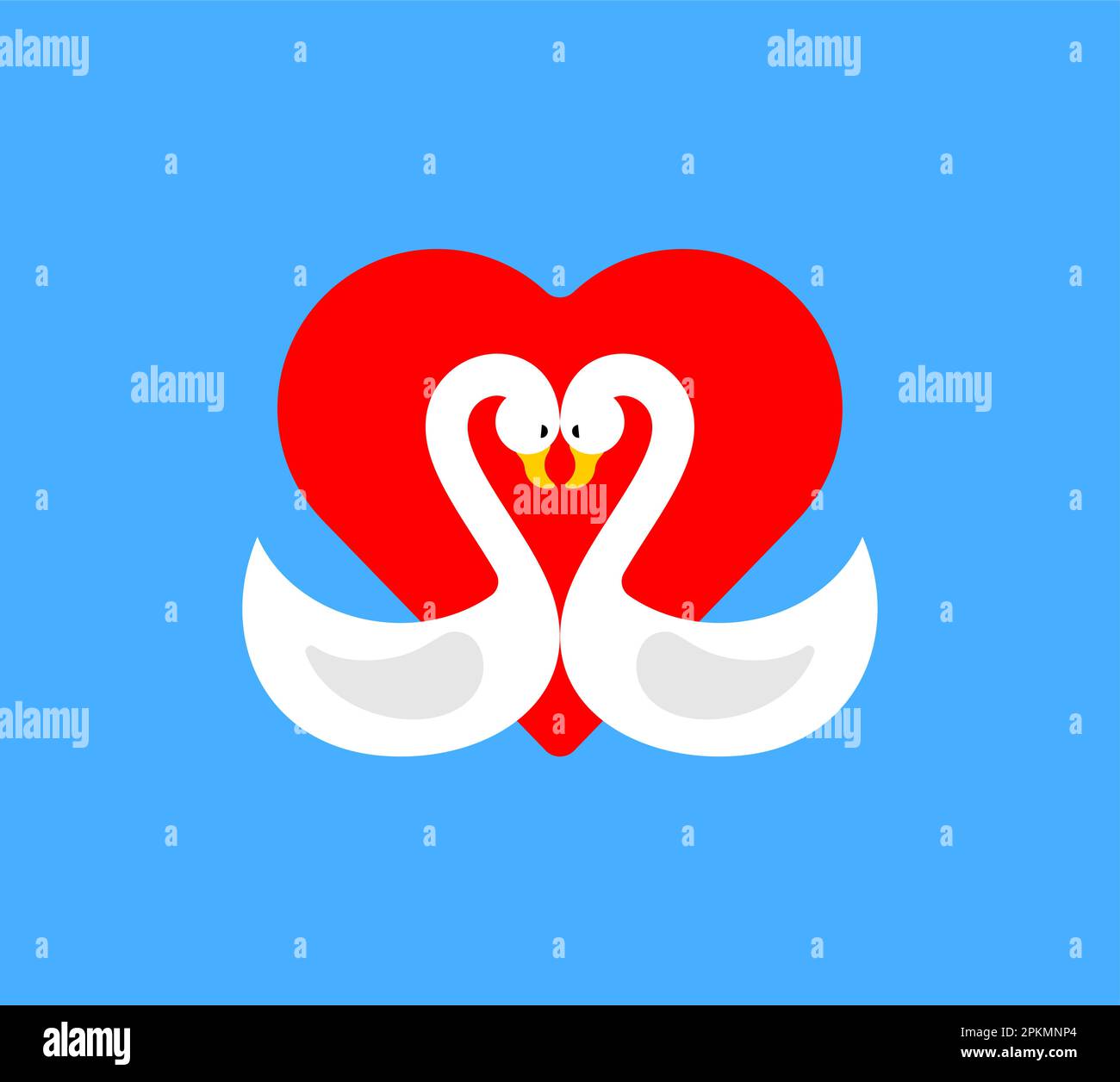 Two swans symbol of love. Vector illustration Stock Vector Image & Art ...
