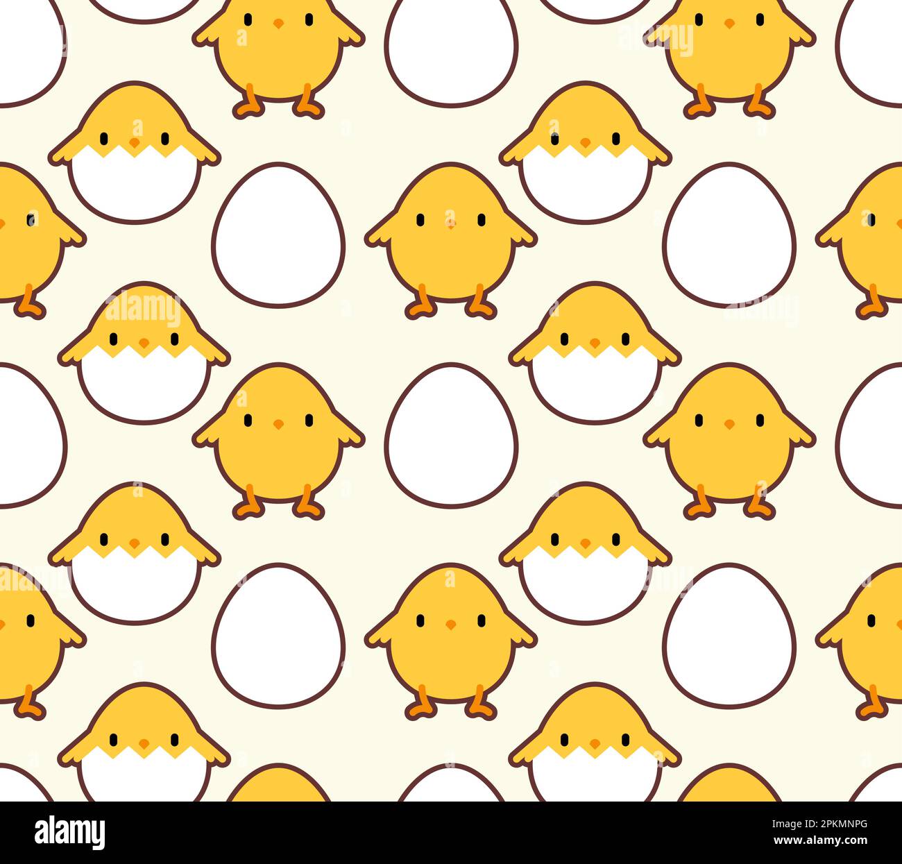 Chicken cartoon cute pattern seamless. Little chicken background. Baby ...