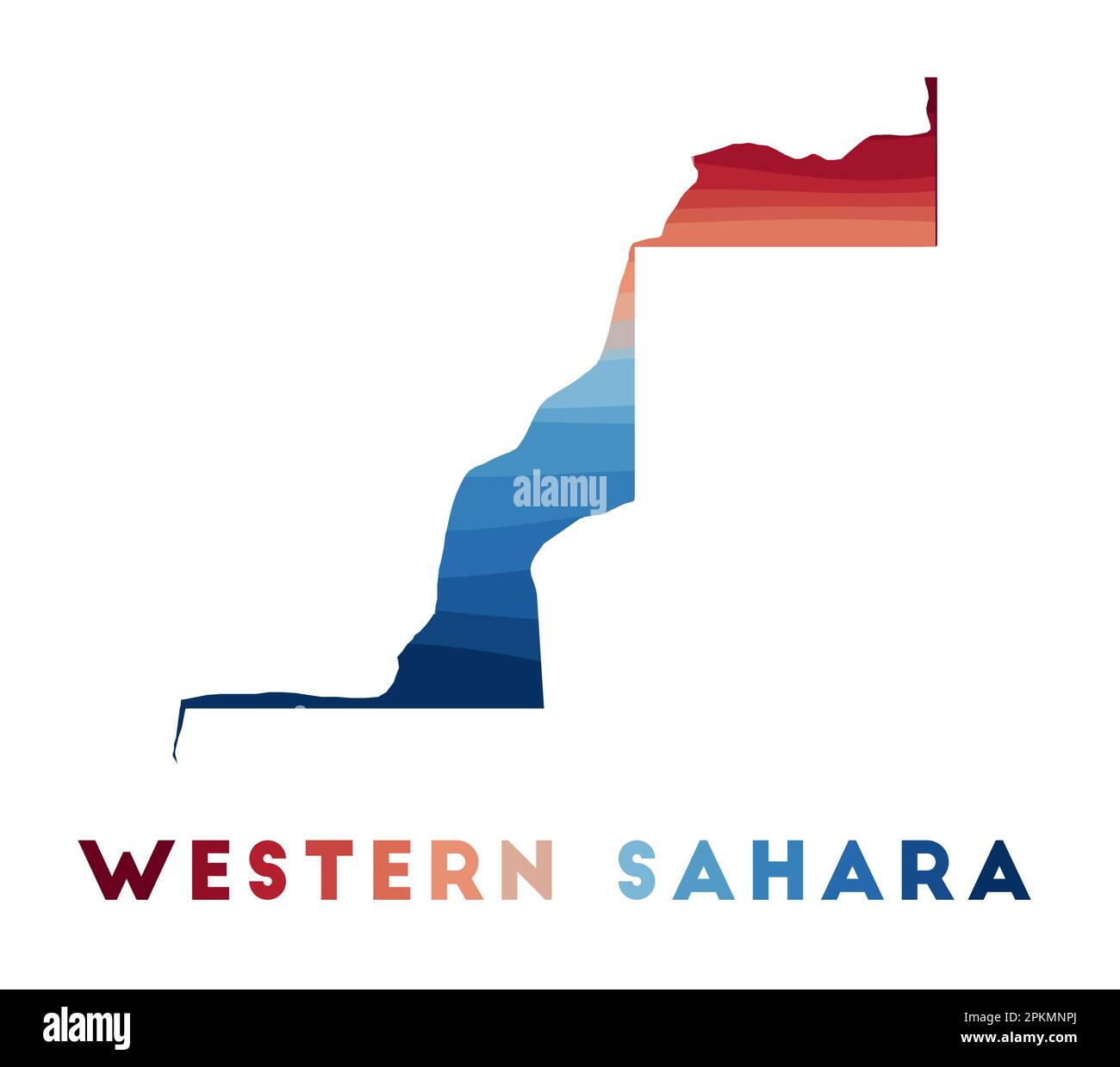 Western Sahara map. Map of the country with beautiful geometric waves ...