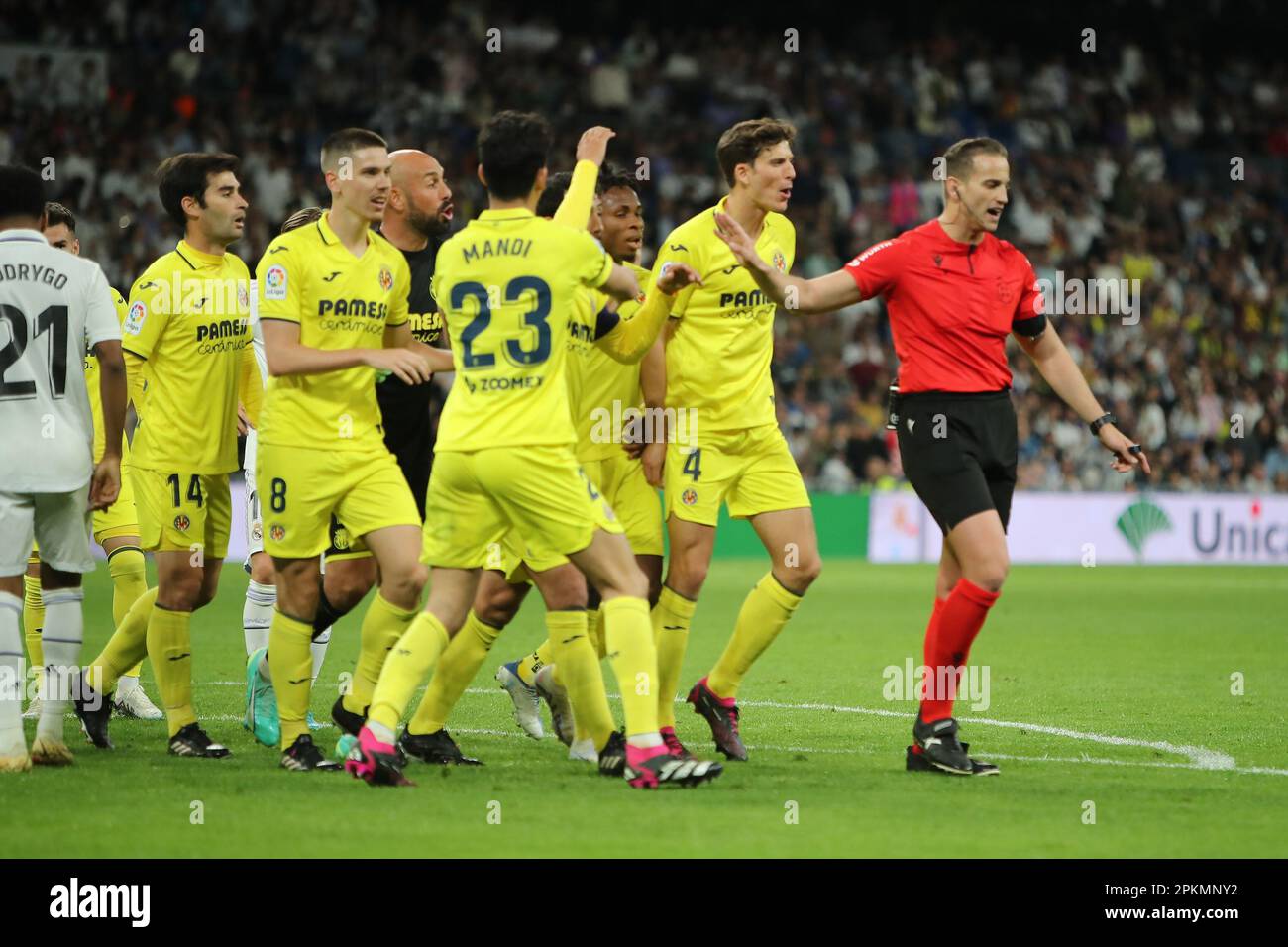 Madrid, Spain. 01st Mar, 2023. Referee on a Var check during La Liga ...