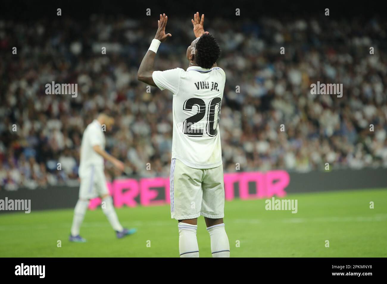 Madrid, Spain. 01st Mar, 2023. Real Madrid´s Vinícius Júnior reacts ...