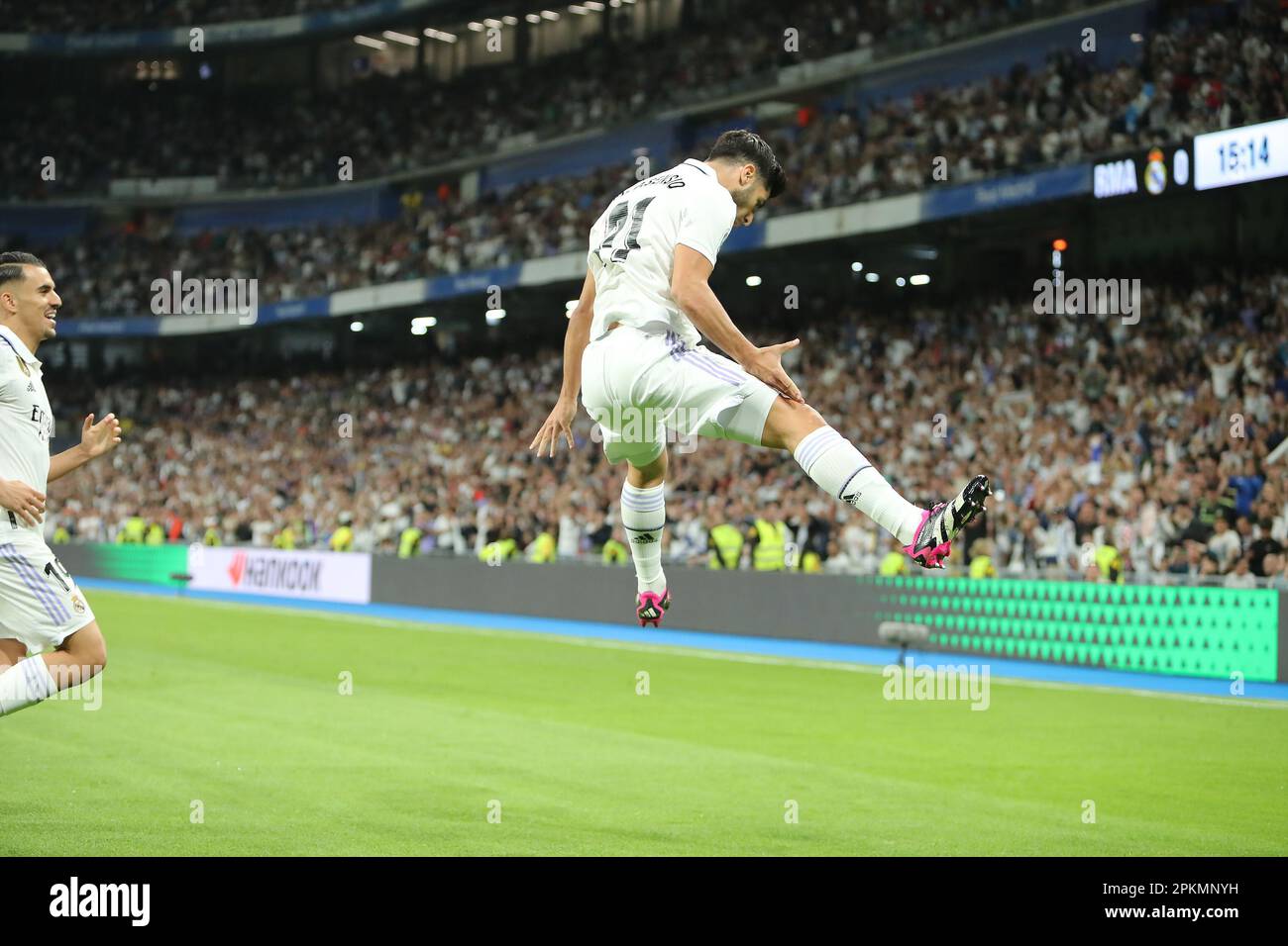 Madrid, Spain. 01st Mar, 2023. Real Madrid´s Marco Asensio celebrates ...