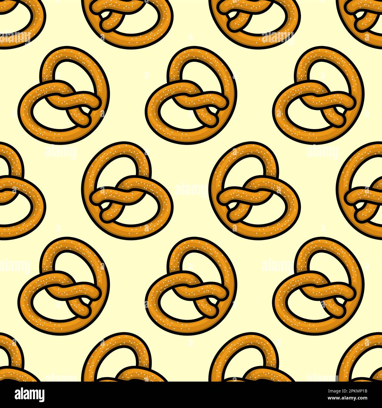 Bretzel pattern seamless. german bakery food background. Vector texture ...
