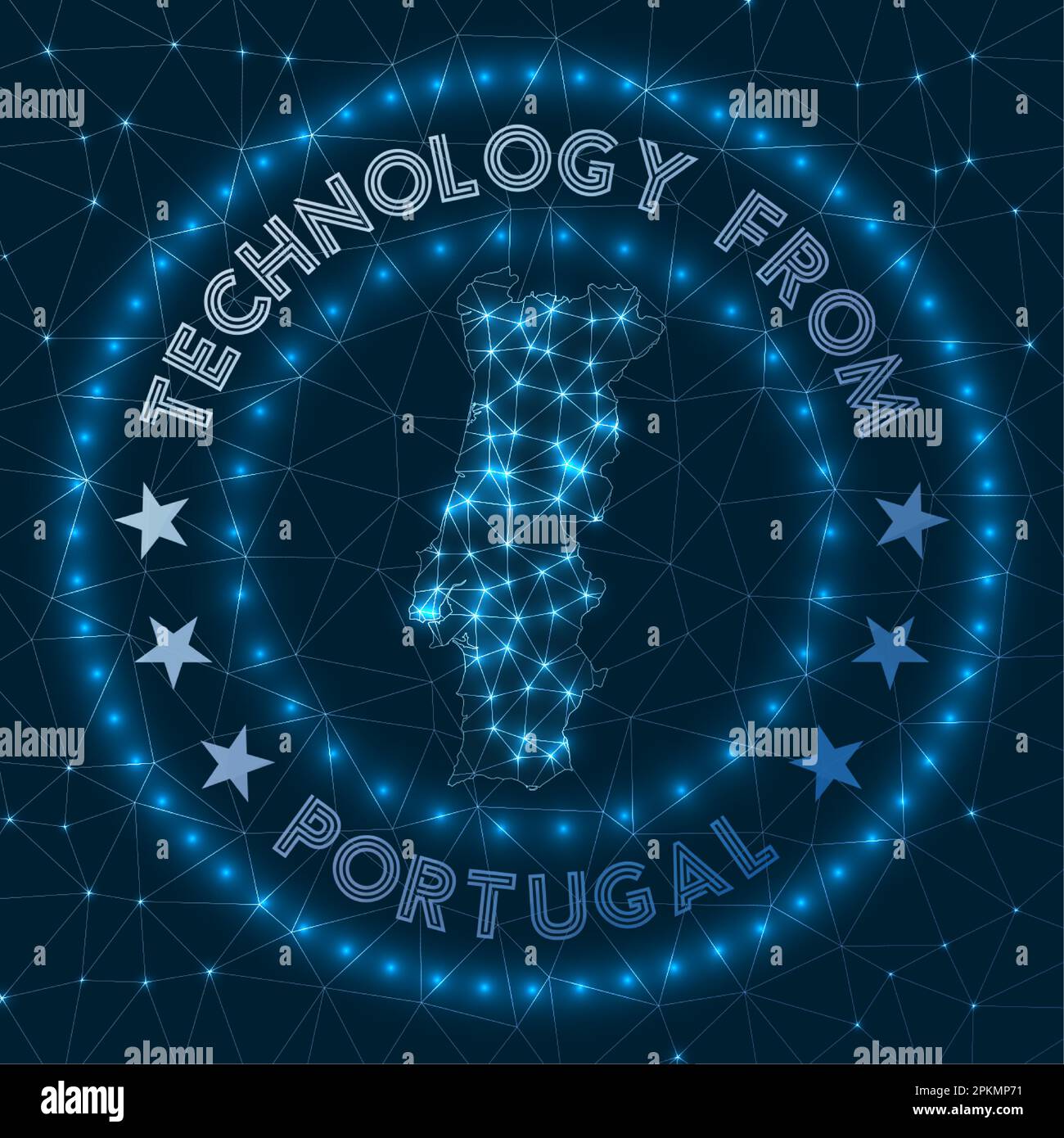 Technology From Portugal. Futuristic geometric badge of the country ...