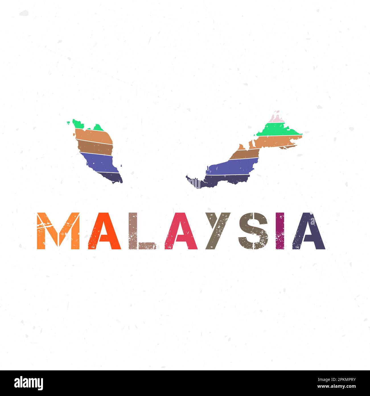 Malaysia map design. Shape of the country with beautiful geometric ...