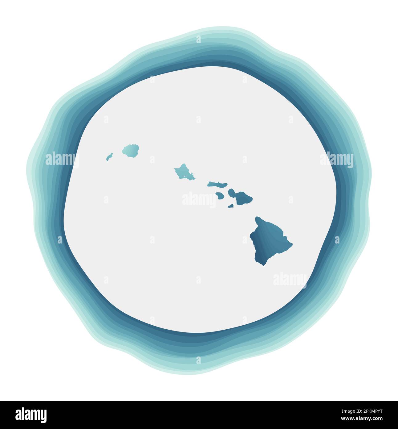 Hawaii logo. Badge of the island. Layered circular sign around Hawaii ...