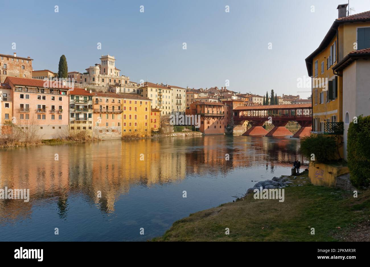 View of Bassano del Grappa, Italy, its historic buildings and its ...