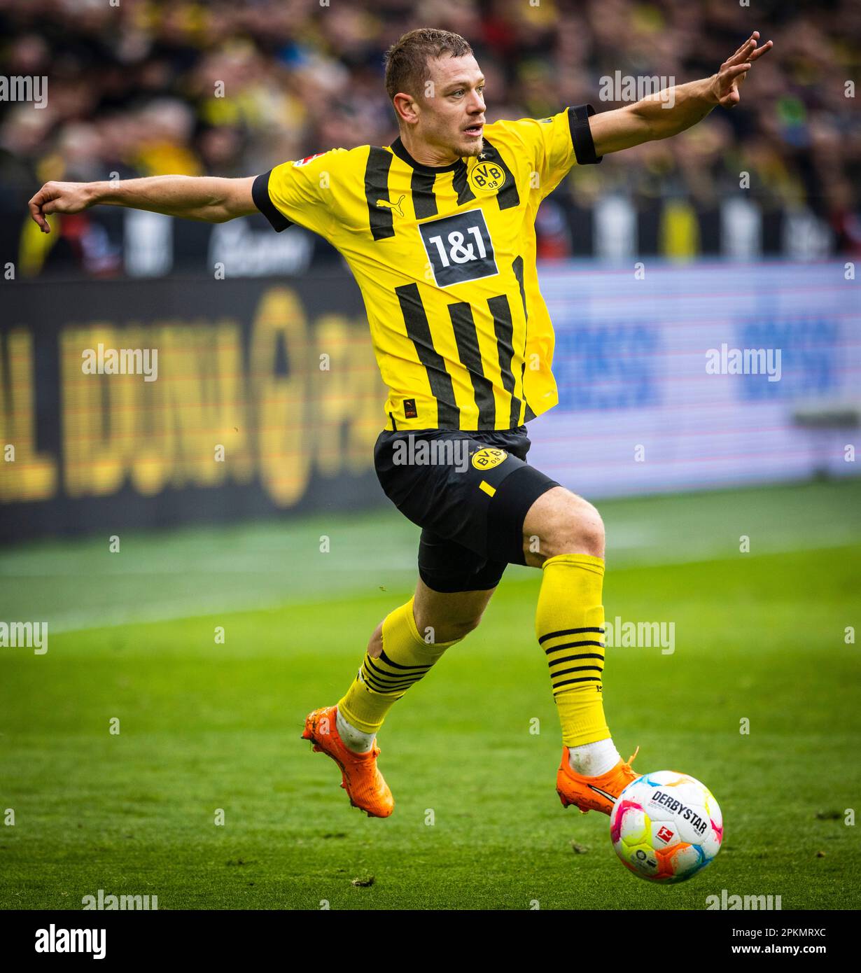 Dortmund, Germany. 8th Apr, 2023. Julian Ryerson (BVB) Borussia ...