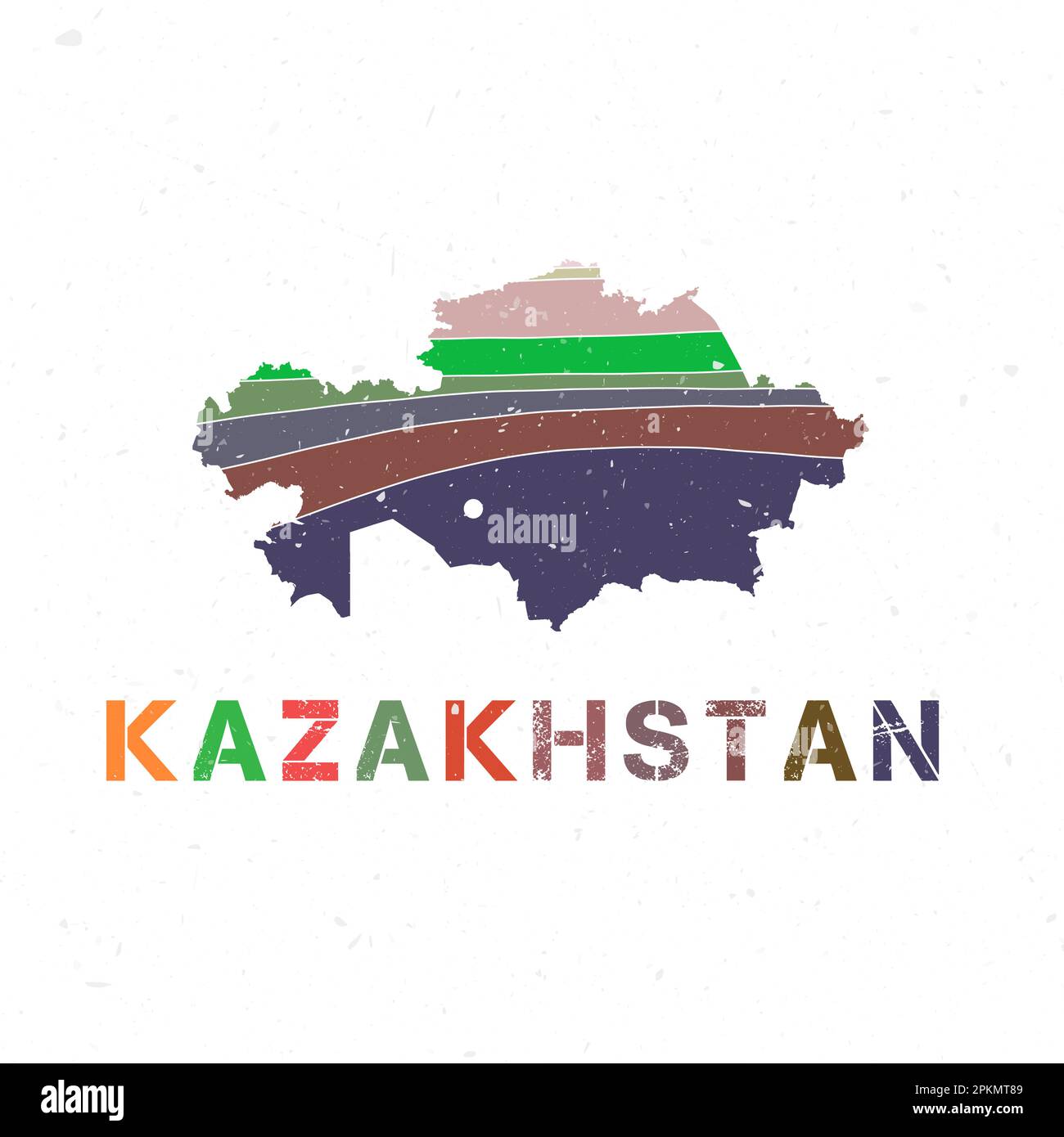 Kazakhstan map design. Shape of the country with beautiful geometric ...