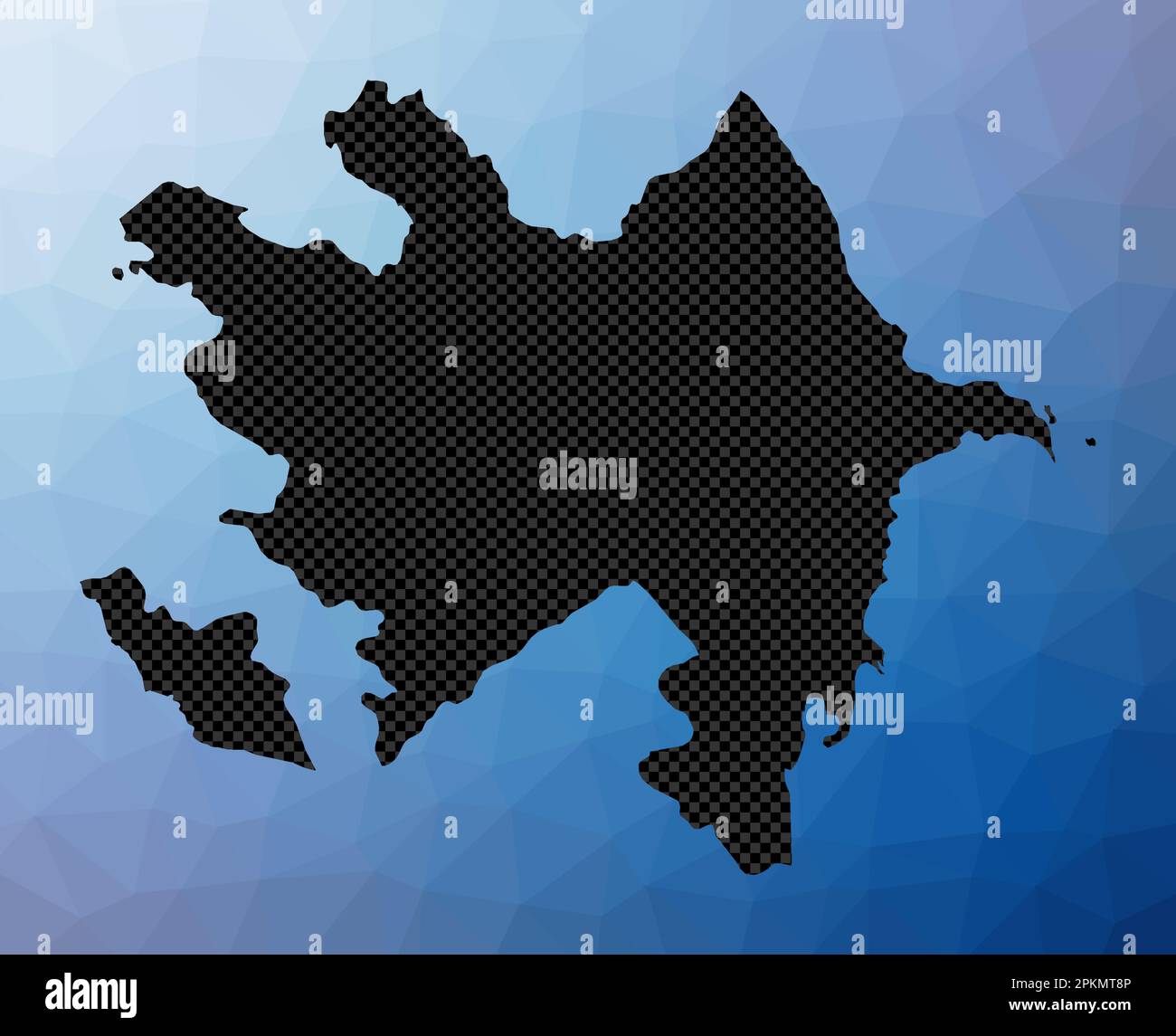 Azerbaijan geometric map. Stencil shape of Azerbaijan in low poly style ...