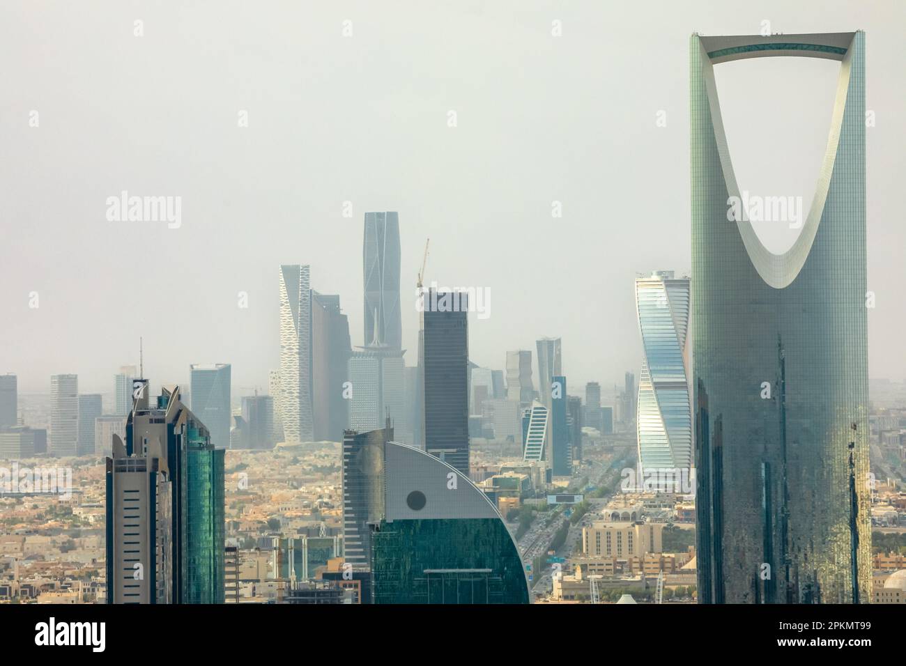 Aerial panorama of downtown of Riyadh city, Al Riyadh, Saudi Arabia ...