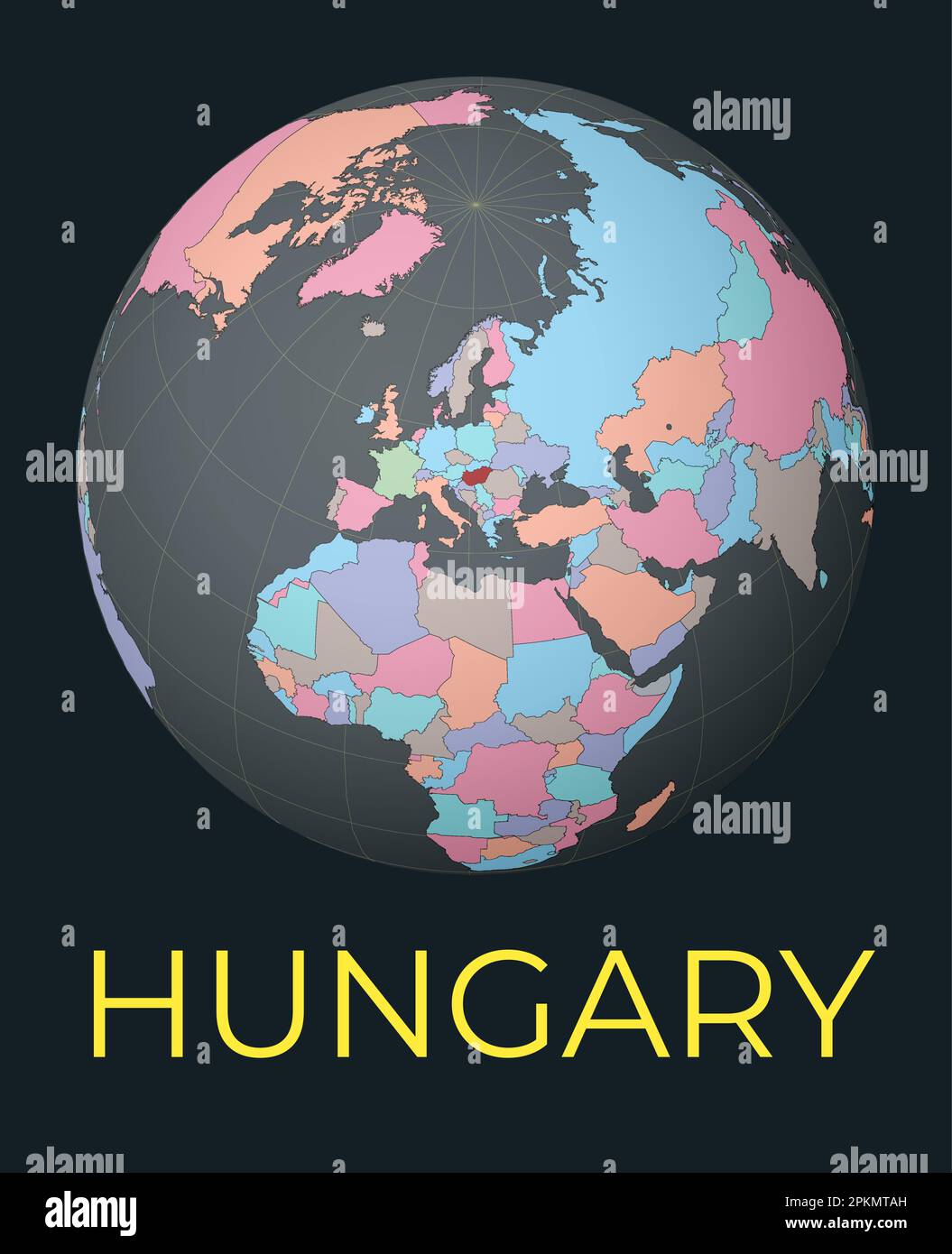 hungary on world map with countries