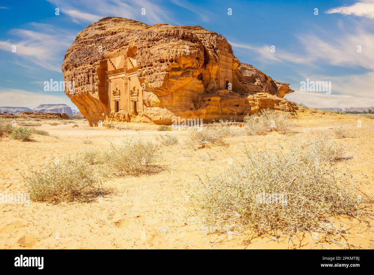 Jabal al ahmar tombs carved in stone, Al Ula, Saudi Arabia Stock Photo ...