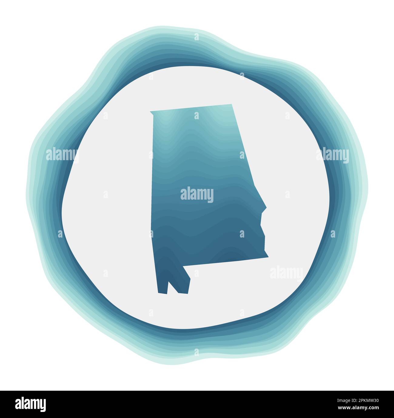 Alabama logo. Badge of the US state. Layered circular sign around ...