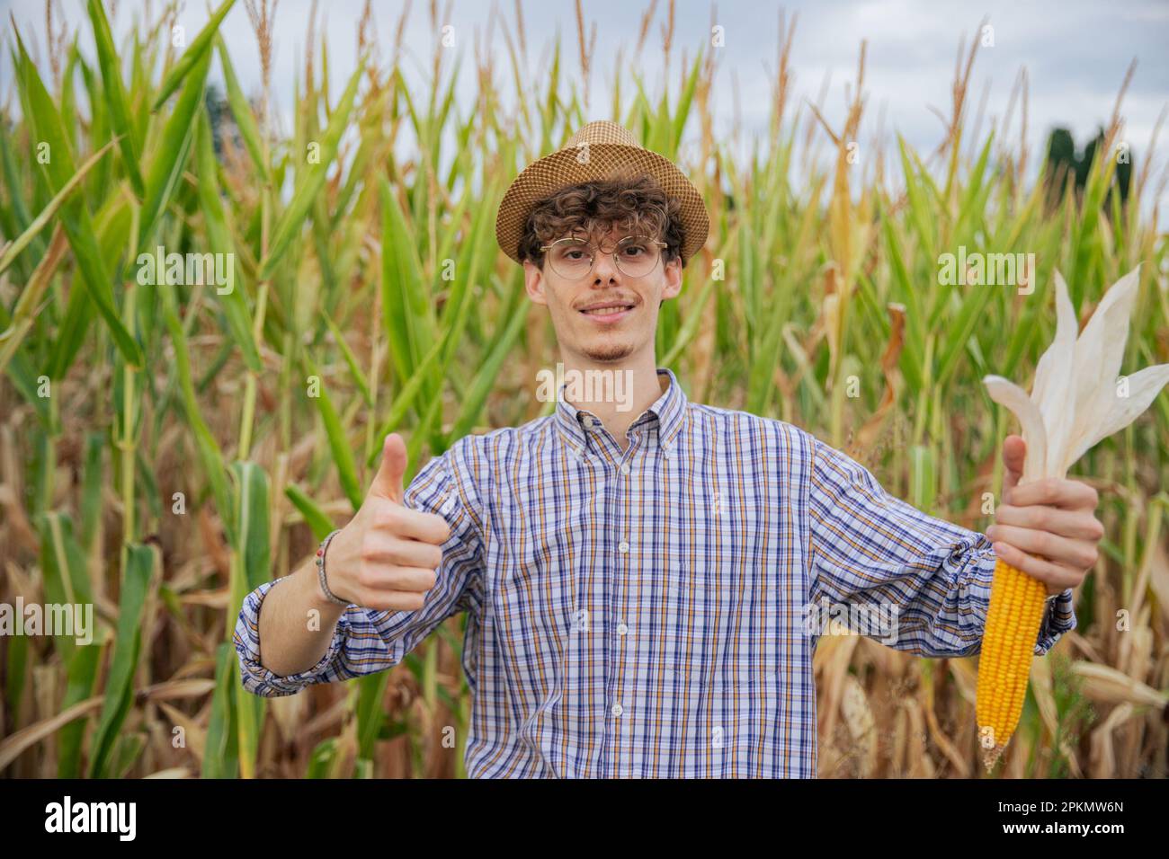 Farmer hand corn hi-res stock photography and images - Alamy