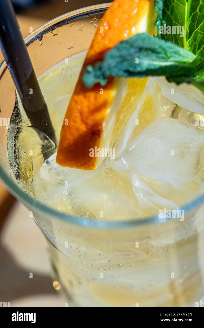 Aperol spritz Orange cocktail with orange decoration Stock Photo - Alamy
