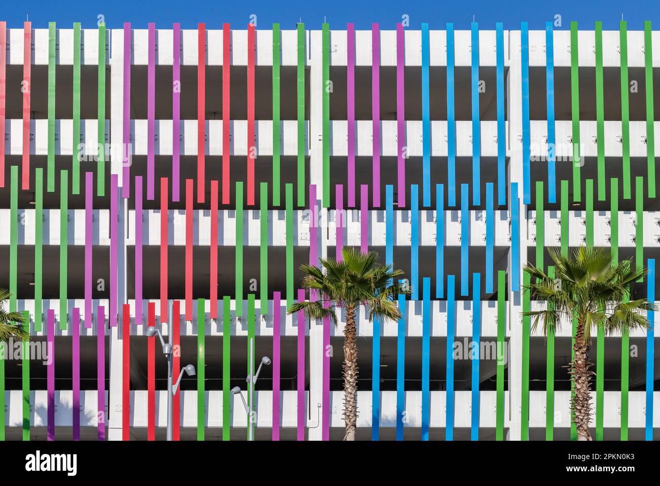 A front picture of a brand-new modern design of the parking lot in the ...