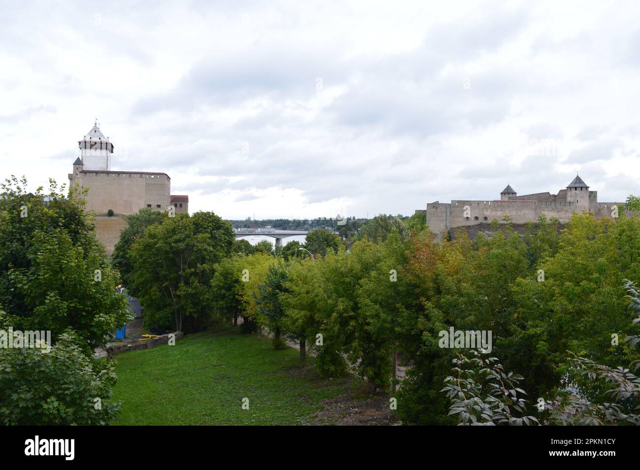 Castle of Narva, Estonia, border between Russia and the EU Stock Photo ...