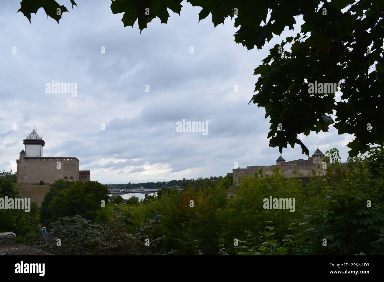 Castle of Narva, Estonia, border between Russia and the EU Stock Photo ...