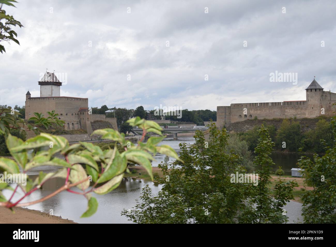 Castle of Narva, Estonia, border between Russia and the EU Stock Photo ...