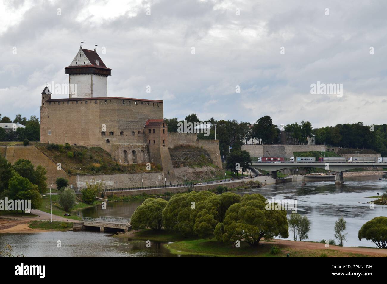 Castle of Narva, Estonia, border between Russia and the EU Stock Photo ...