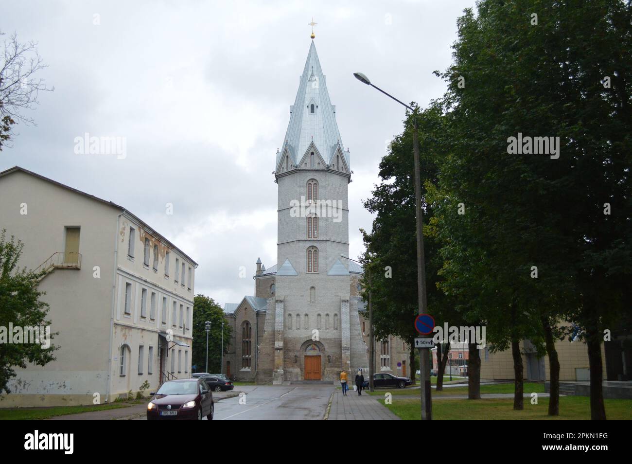 Castle of Narva, Estonia, border between Russia and the EU Stock Photo ...