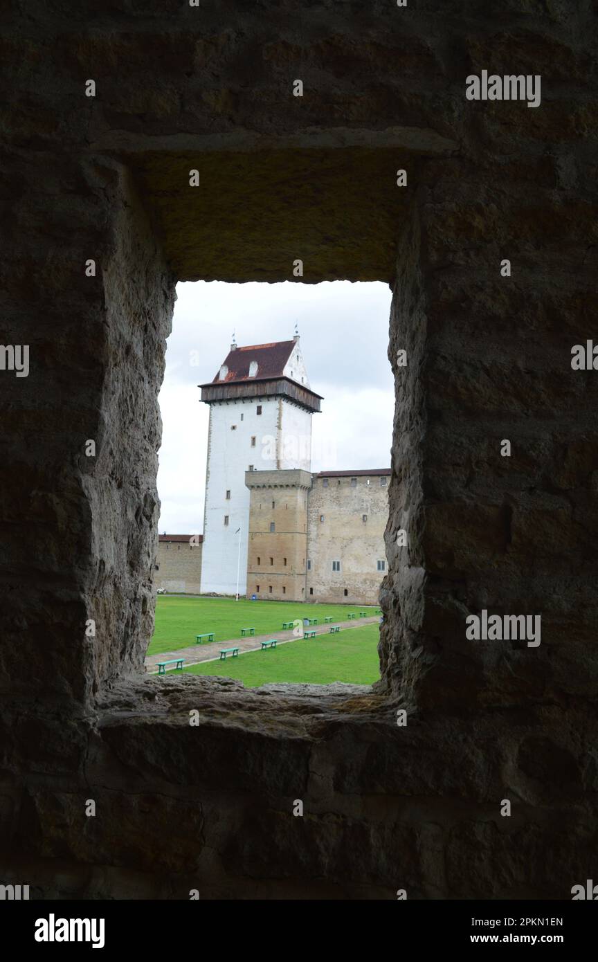 Castle of Narva, Estonia, border between Russia and the EU Stock Photo ...
