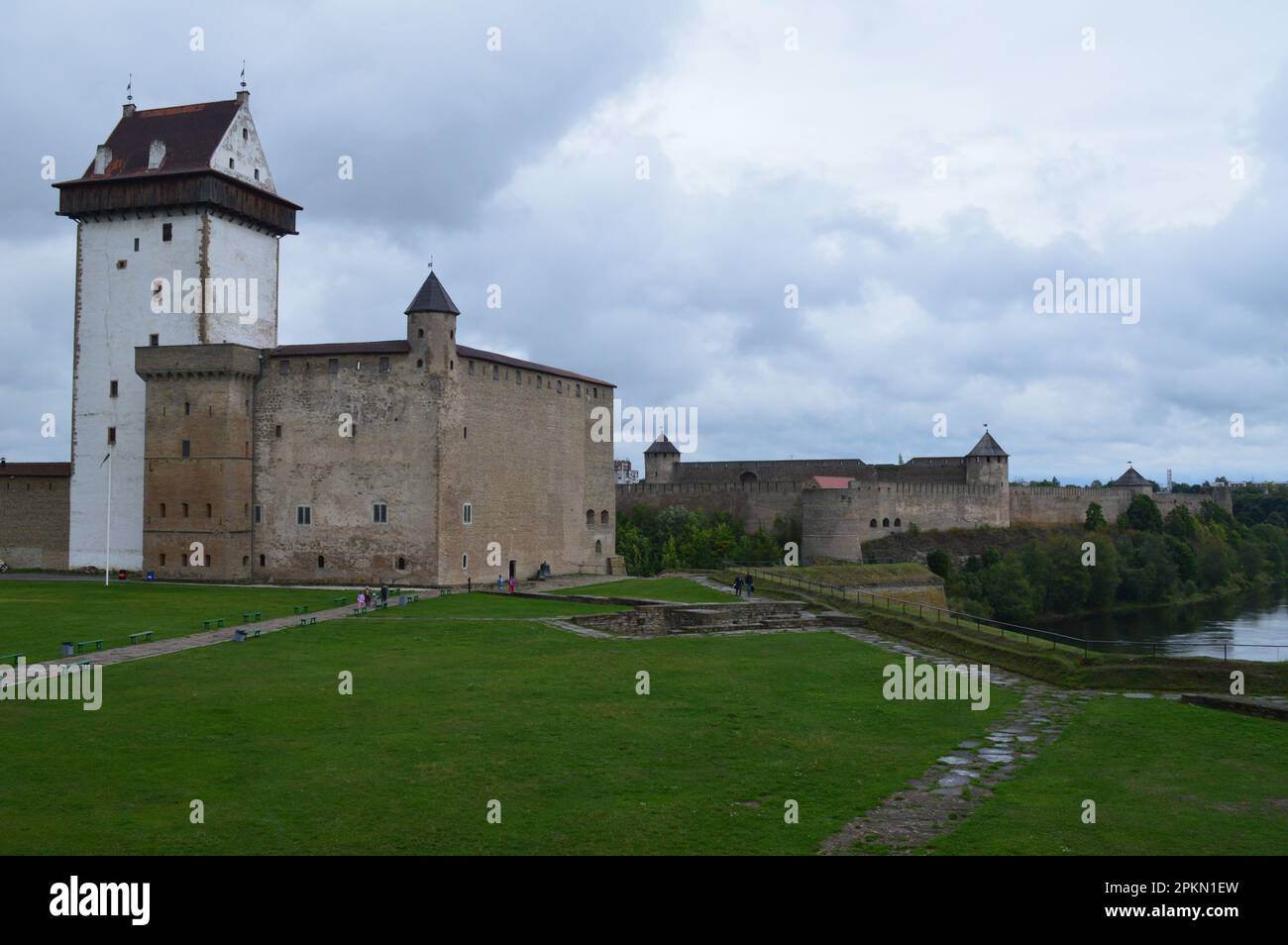 Castle of Narva, Estonia, border between Russia and the EU Stock Photo ...