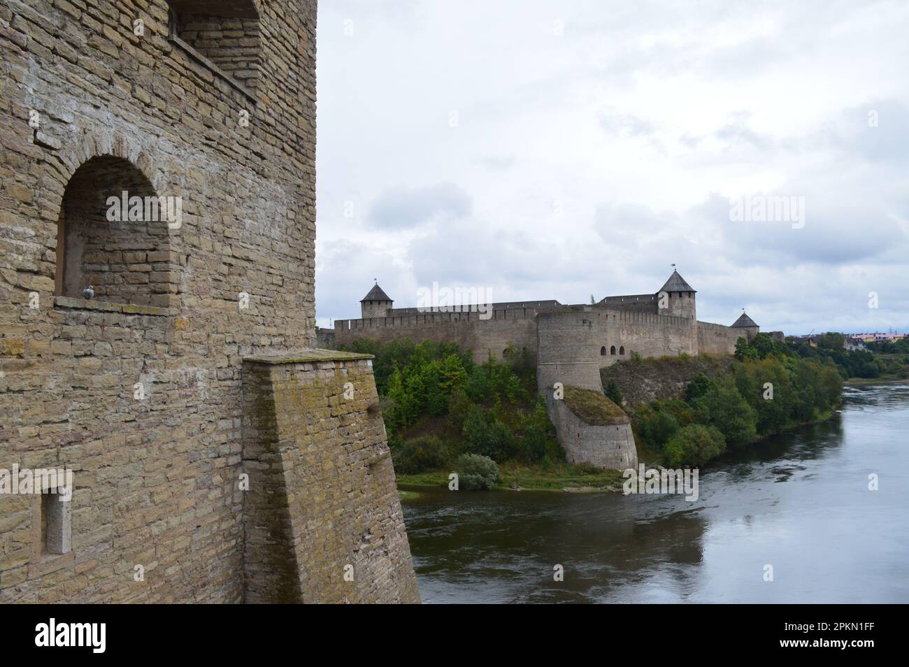 Castle of Narva, Estonia, border between Russia and the EU Stock Photo ...