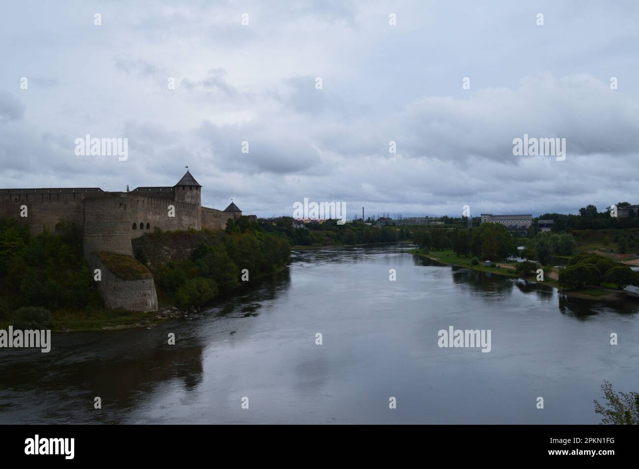 Castle of Narva, Estonia, border between Russia and the EU Stock Photo ...