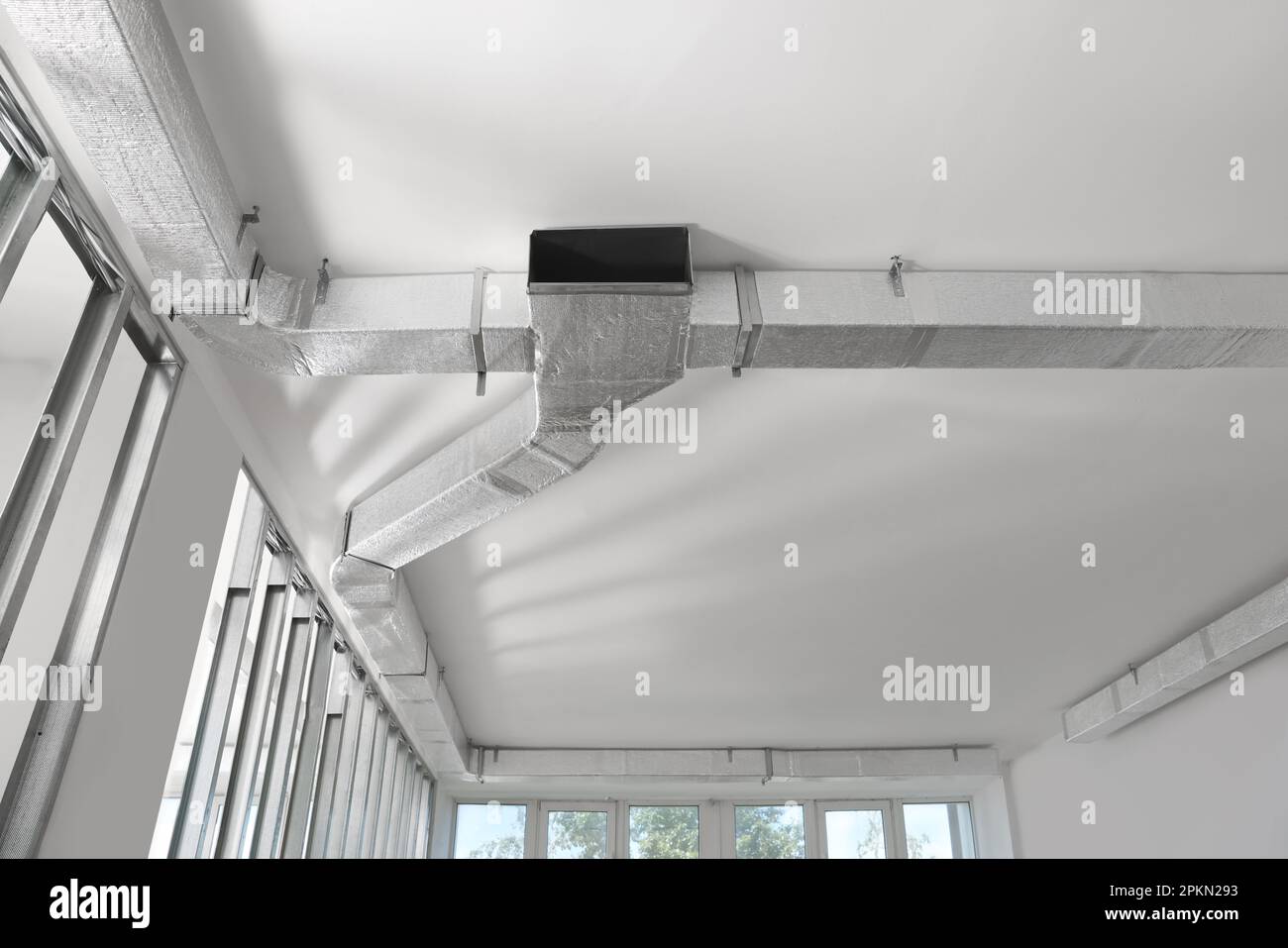 Ceiling with ventilation system indoors, bottom view Stock Photo - Alamy
