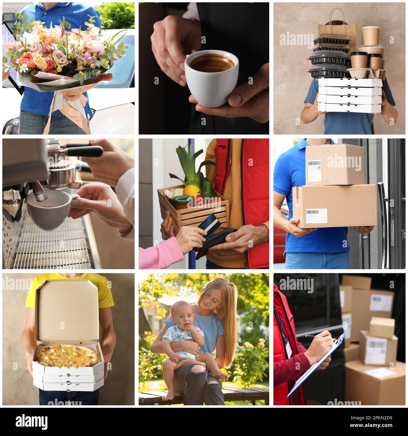 Collage with photos of people of different jobs. Work for teenagers ...