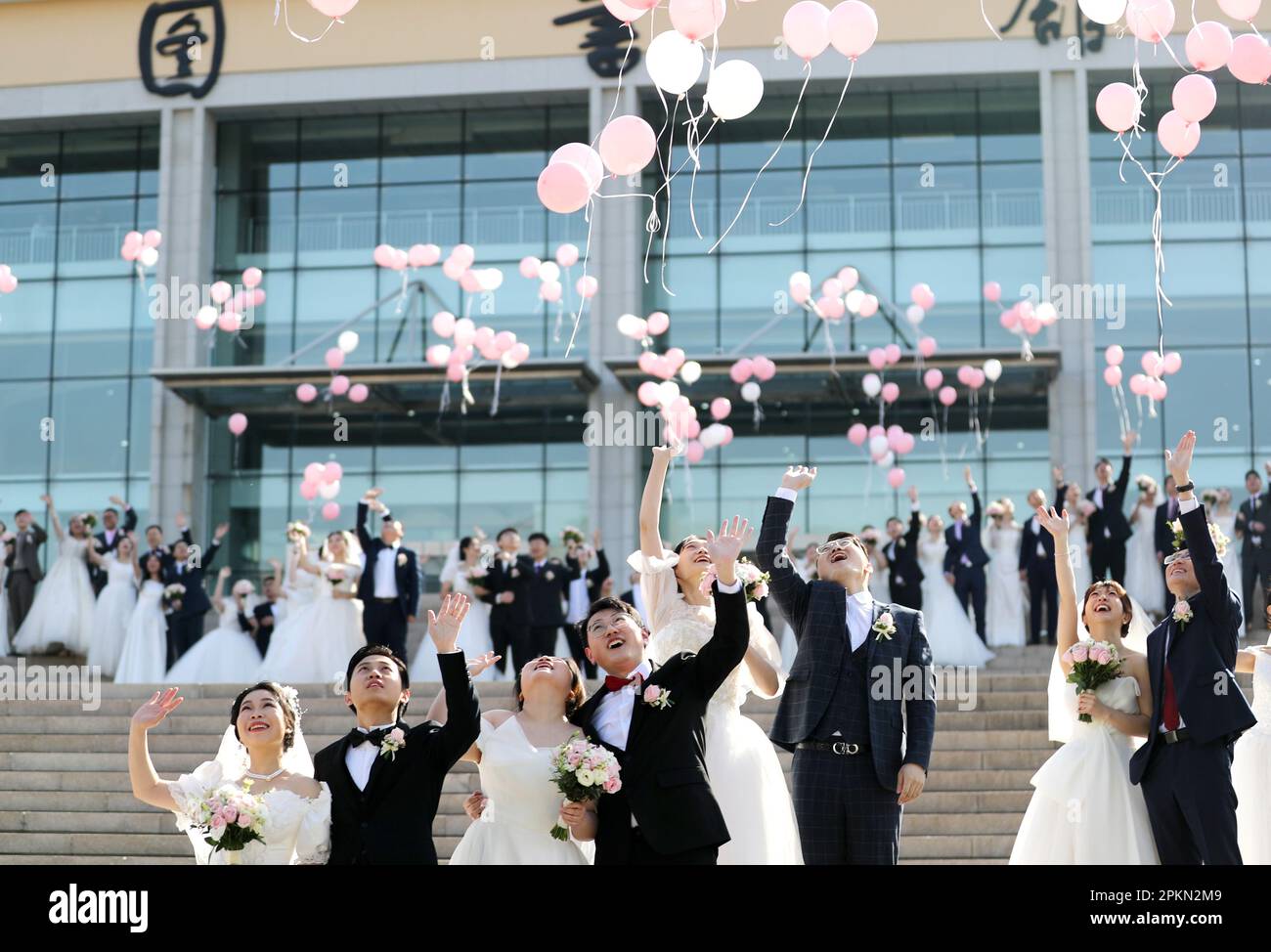 QINGDAO, CHINA - APRIL 8, 2023 - Ninety-nine alumni of Ocean University ...