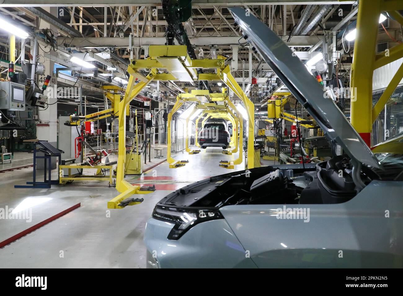 April 06.2023. Russia. Moscow. Car assembly on the production line of ...