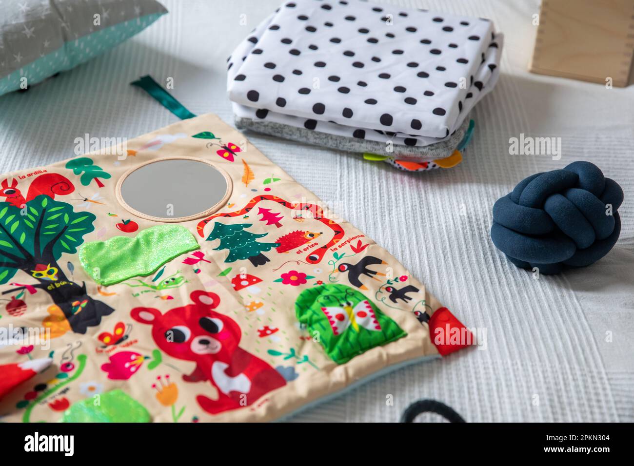 Messy room with baby toys everywhere, colourful, home concept Stock ...