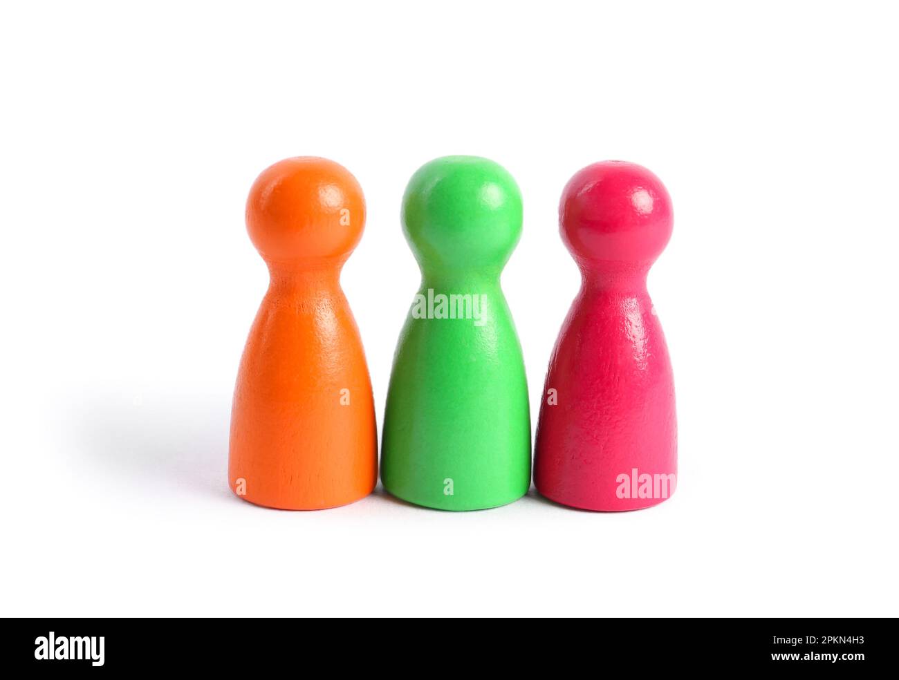 Colorful pawns on white background. Social inclusion concept Stock ...