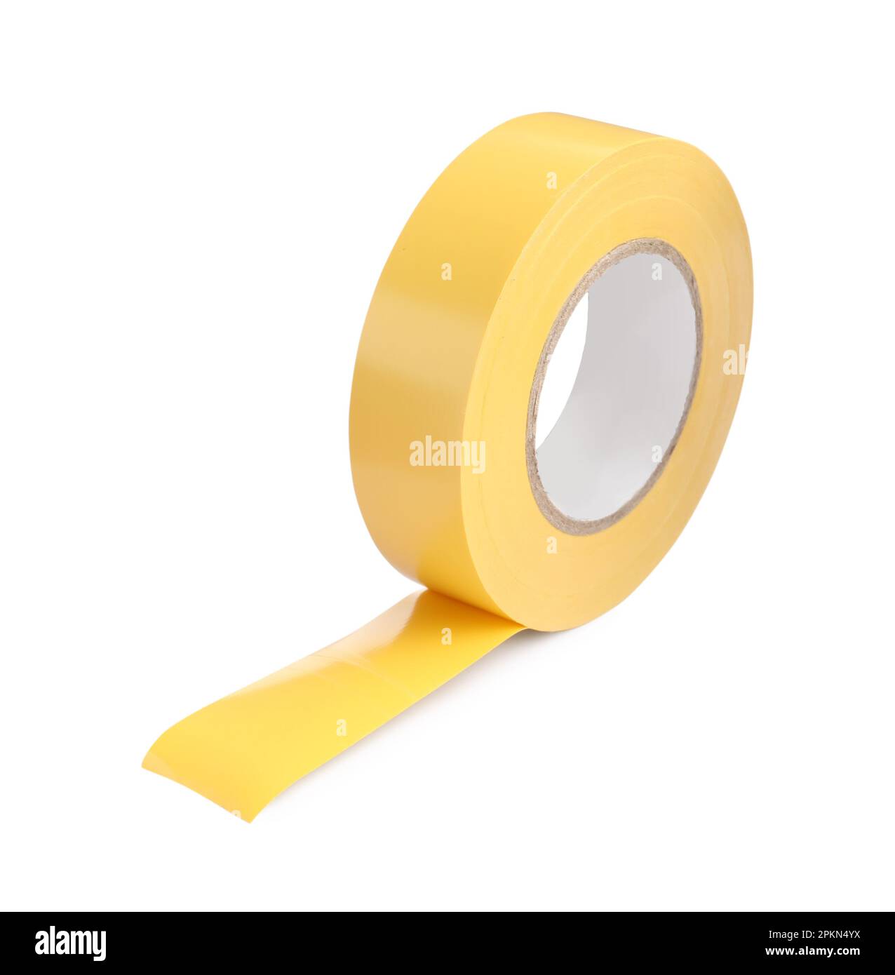 Yellow insulating tape isolated on white. Electrician's supply Stock ...