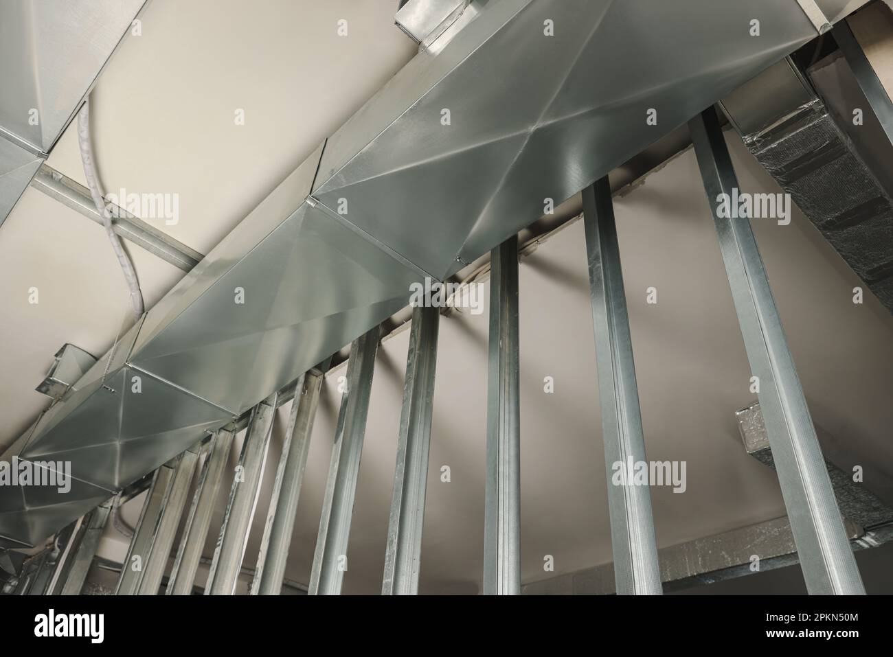Ceiling with ventilation system indoors, bottom view Stock Photo - Alamy