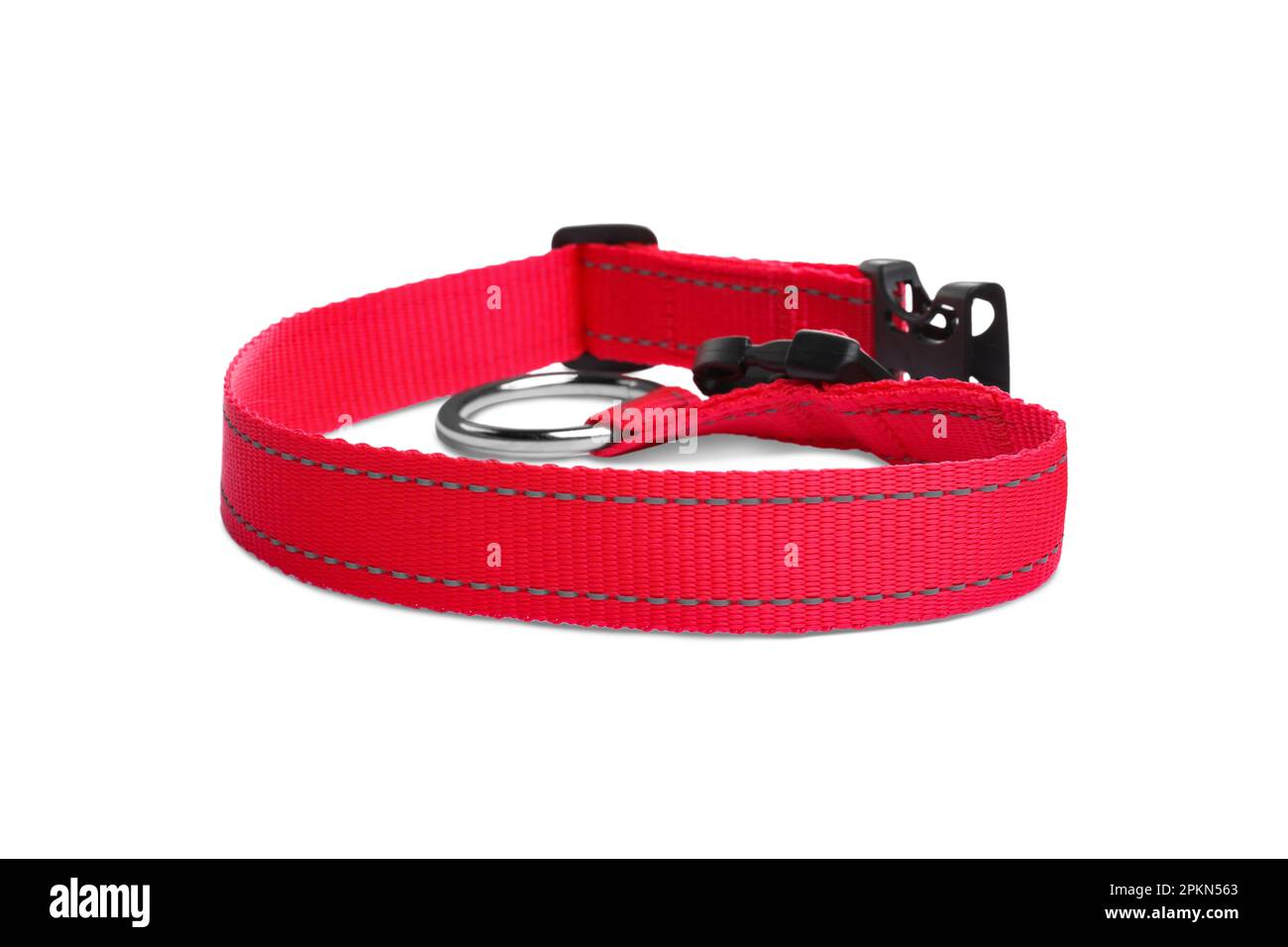 New textile dog collar isolated on white Stock Photo - Alamy