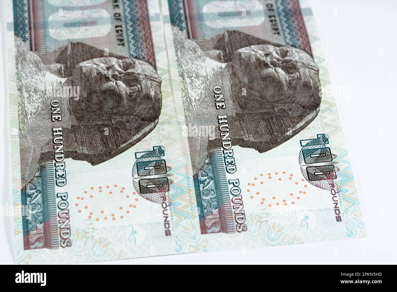 Egyptian currency of 100 EGP LE one hundred Egyptian pound bills ...